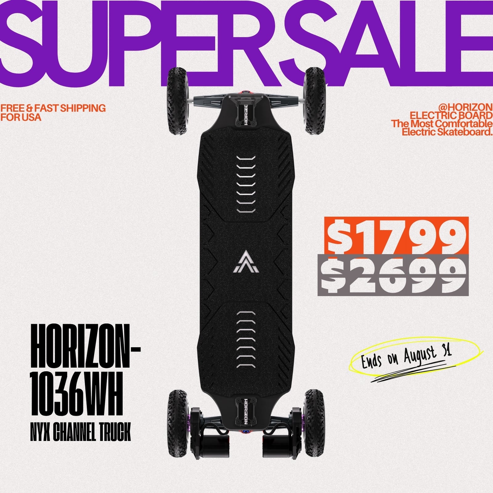 Acedeck® Horizon Electric Skateboard-【Super Sale】